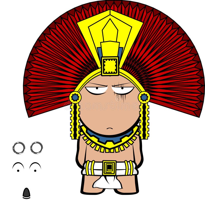 Mexican Aztec Warrior Eagle God Cartoon Stock Vector - Illustration of ...