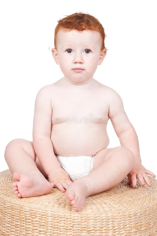 Funny baby boy in diaper stock image. Image of isolated - 20287983