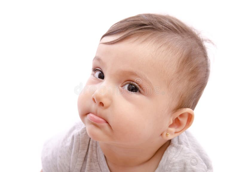 Funny baby expression stock photo. Image of isolated - 33961116