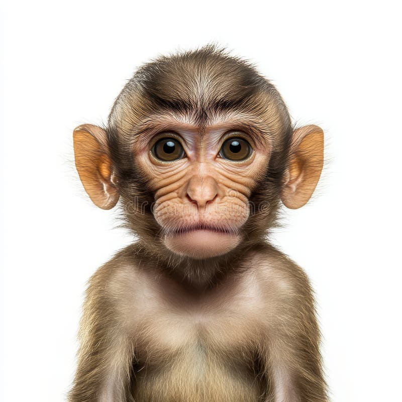 Baby Monkey& X27;s Funny Face Isolated on Transparent Background Stock ...