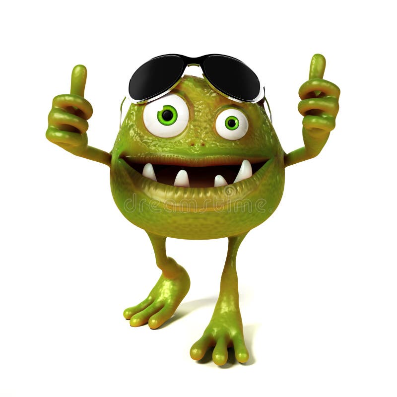 Funny Bacteria Toon Character Stock Illustration - Illustration of ...