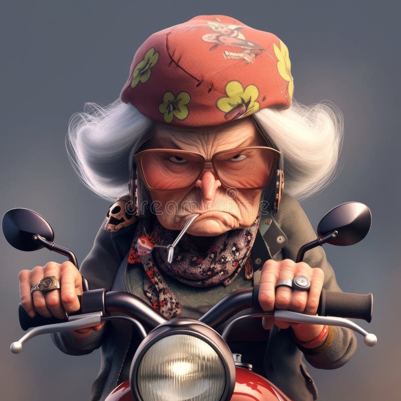 Granny Biker Stock Illustrations – 56 Granny Biker Stock Illustrations ...