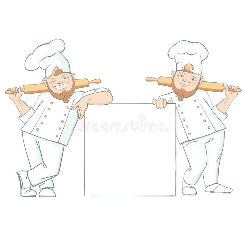 Funny Baker Characters Illustration Stock Vector - Illustration of ...