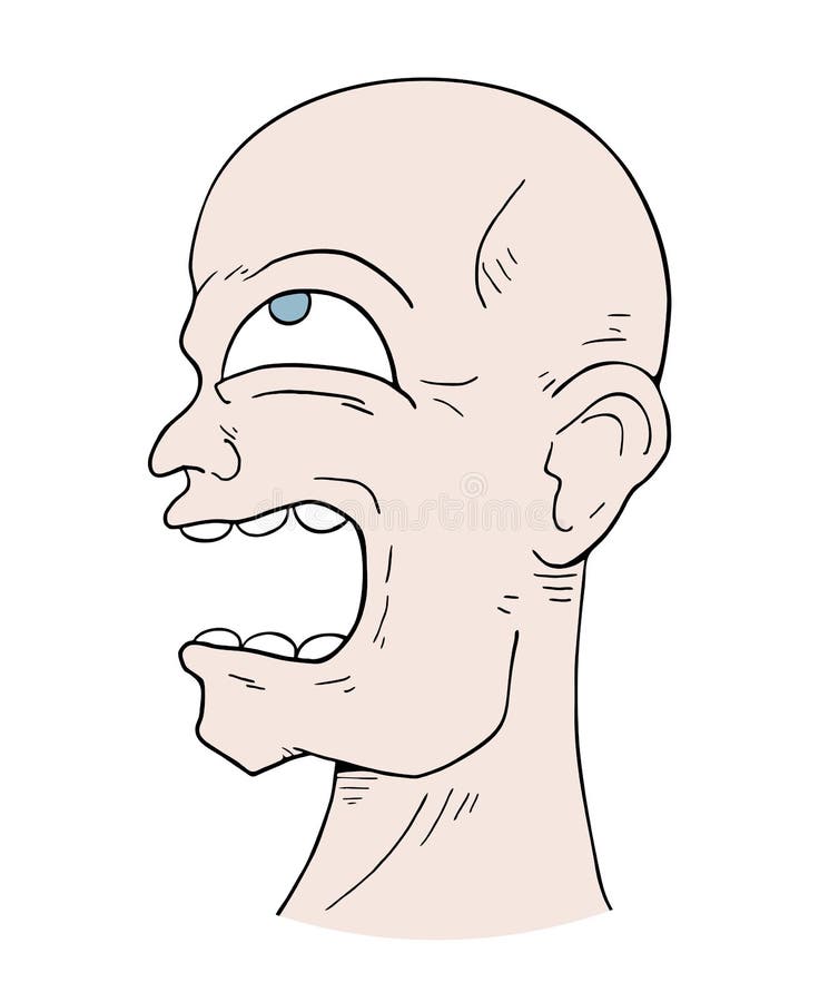 Funny bald man draw stock vector. Illustration of style - 223204046