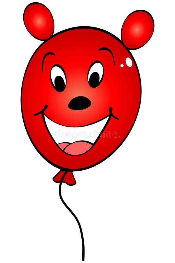 Happy Red Balloon Cartoon Mascot Character Stock Vector - Illustration ...