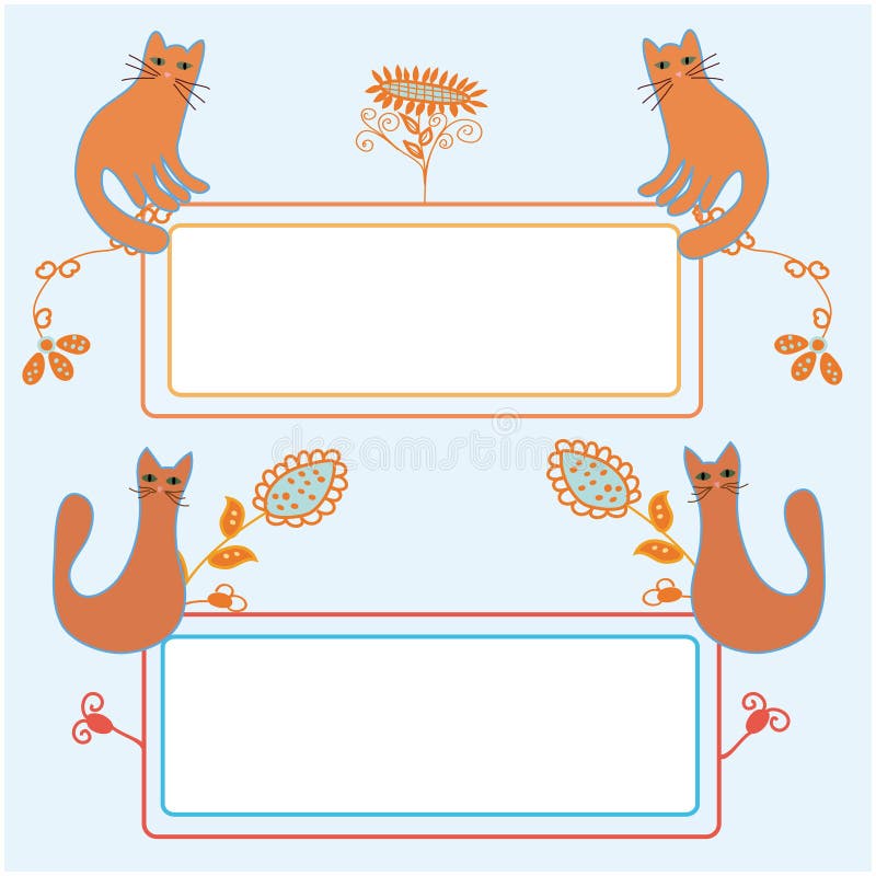 Funny banners with cats stock vector. Illustration of sign - 12807763