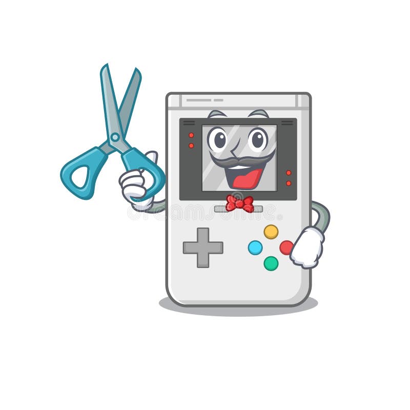 Funny Barber Handheld Game Scroll Cartoon Character Design Style Stock ...