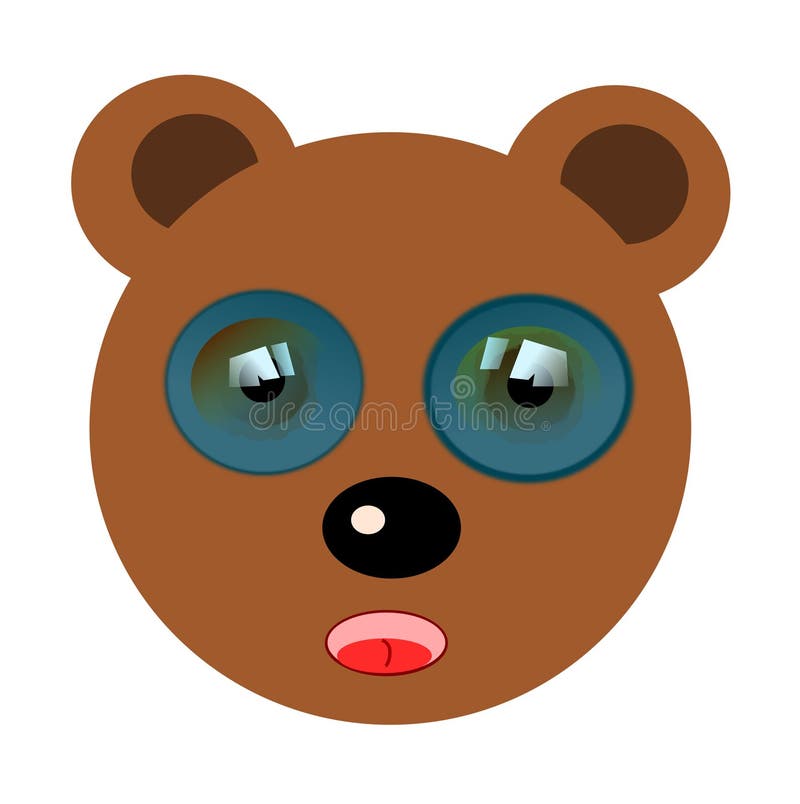 Funny bear illustration stock illustration. Illustration of head - 32323852