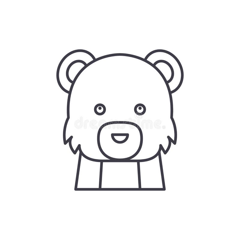 Funny Bear Line Icon Concept. Funny Bear Vector Linear Illustration ...