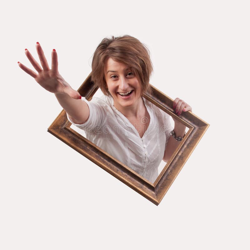 Beautiful Woman Coming Out Frame Photos - Free & Royalty-Free Stock ...