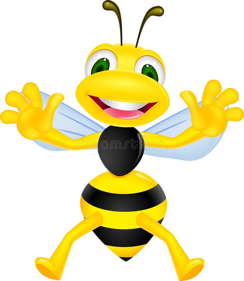 Funny bee stock vector. Illustration of cute, character - 9070085