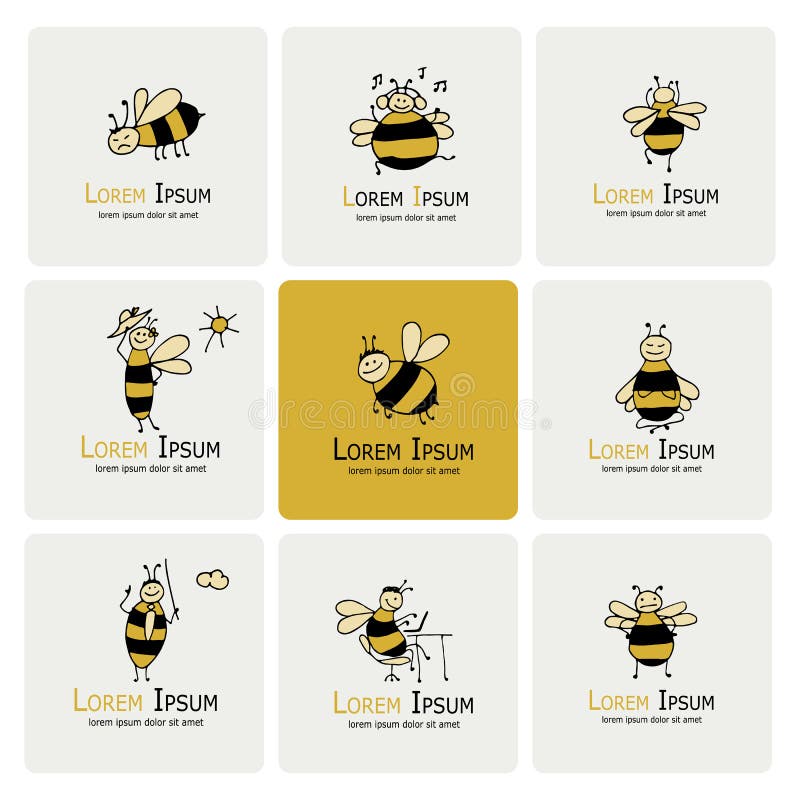 Funny Honeybee Drawing Stock Illustrations – 3,987 Funny Honeybee ...