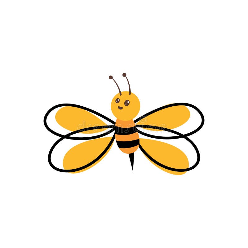Funny Bee Style Logo and Vector Icon Stock Vector - Illustration of ...