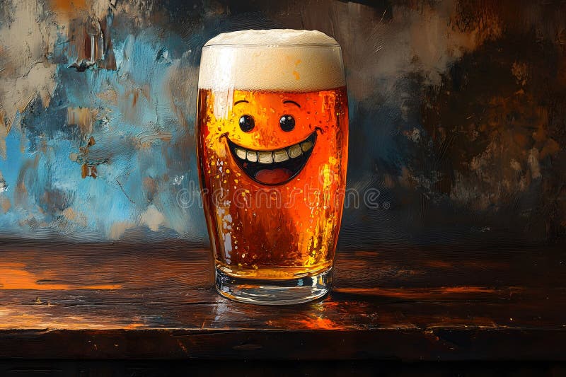 A Funny Beer Mug with Eyes and a Smile Stock Illustration ...