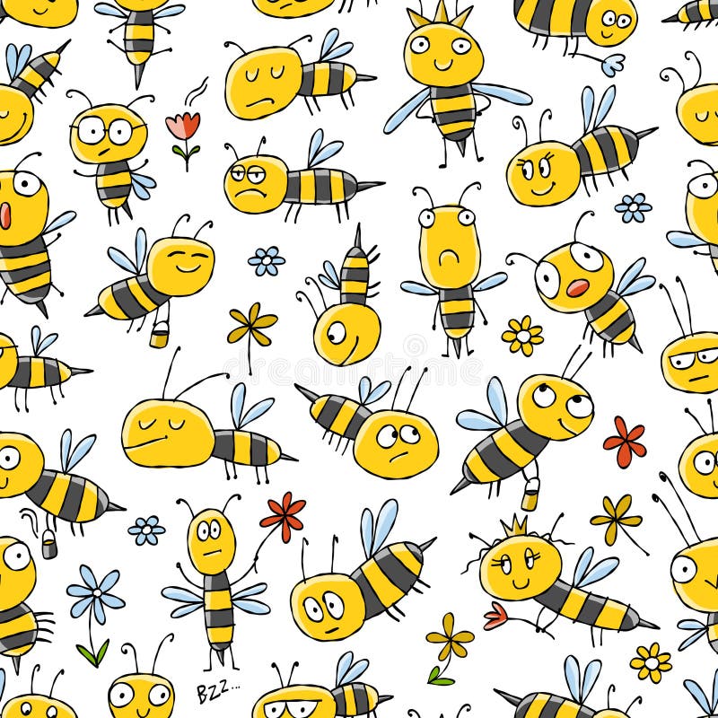Funny Bees Family. Beehive for Your Design Stock Vector - Illustration ...