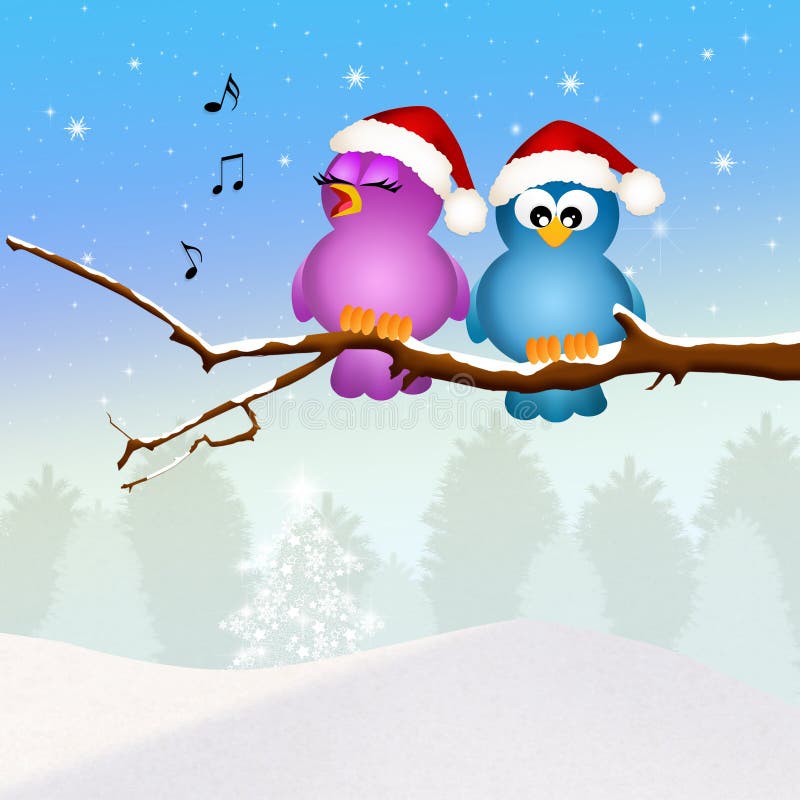 Funny bird at Christmas stock illustration. Illustration of bird - 47638831