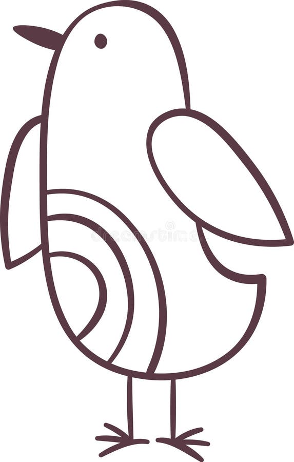 Funny Bird Doodle Outline stock vector. Illustration of outline - 306367556