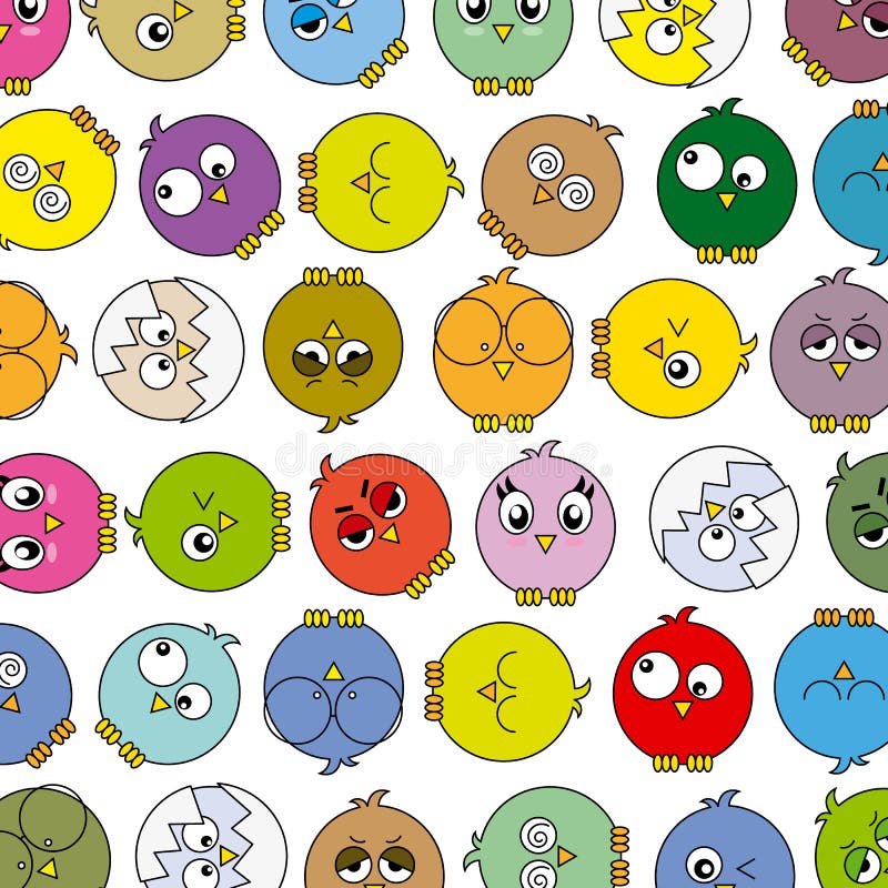 Cute Funny Birds Vector Illustration Stock Vector - Illustration of ...