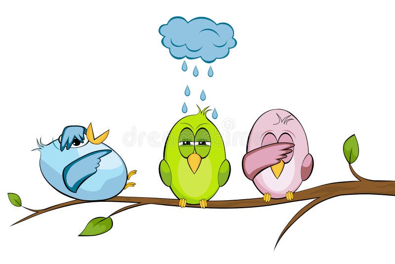 Three funny birds stock vector. Illustration of animal - 56845528