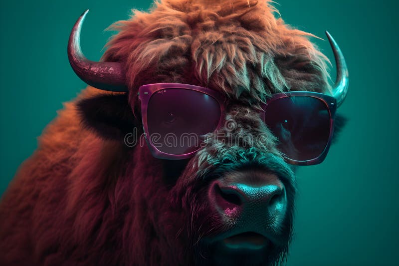 Buffalo Wearing Sunglasses Stock Illustrations – 33 Buffalo Wearing ...