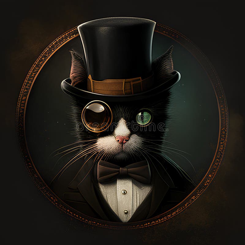 Cat Top Hat Illustration Stock Illustrations – 606 Cat Top Hat ...
