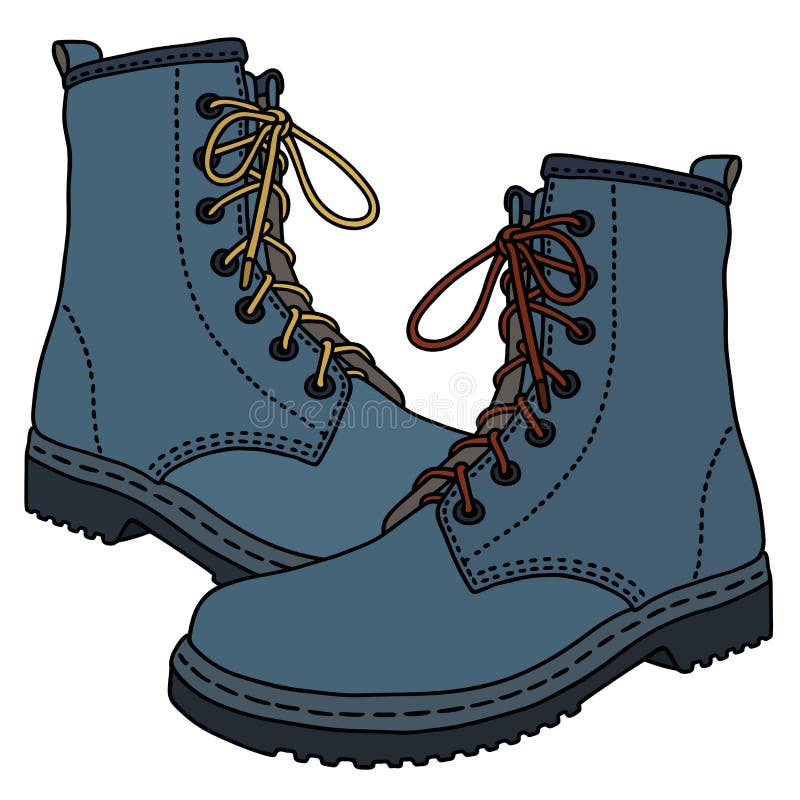 Funny blue boots stock vector. Illustration of heavy - 65322816