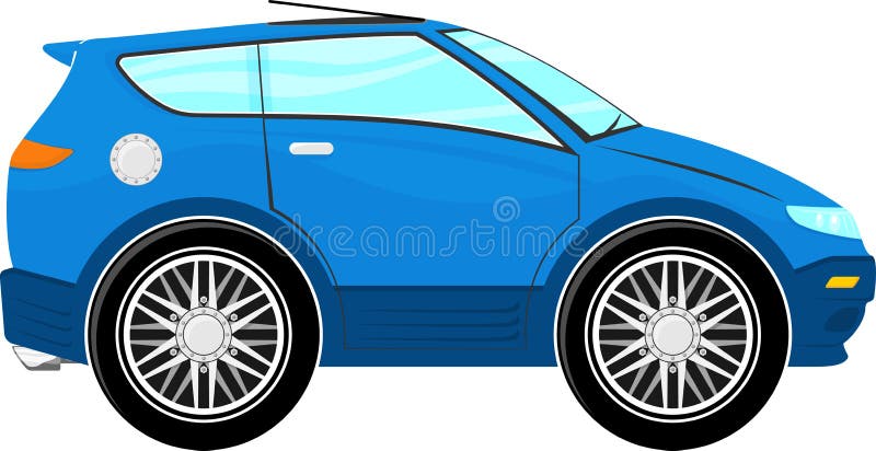 Funny blue car cartoon stock vector. Illustration of cartoon - 32016193