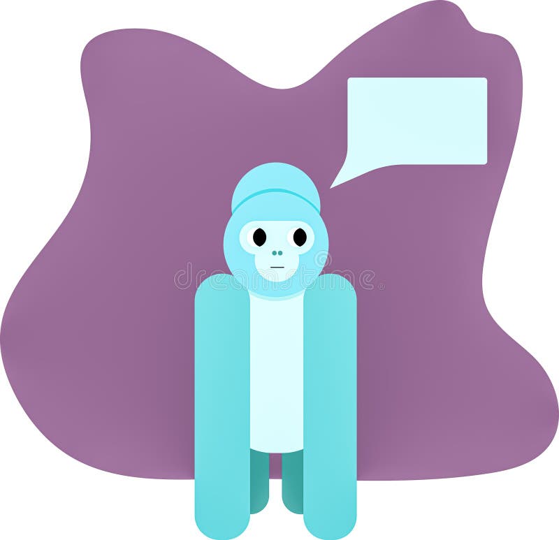 Funny Monkey and Text Box, Generative Al. Stock Photo - Image of cute ...