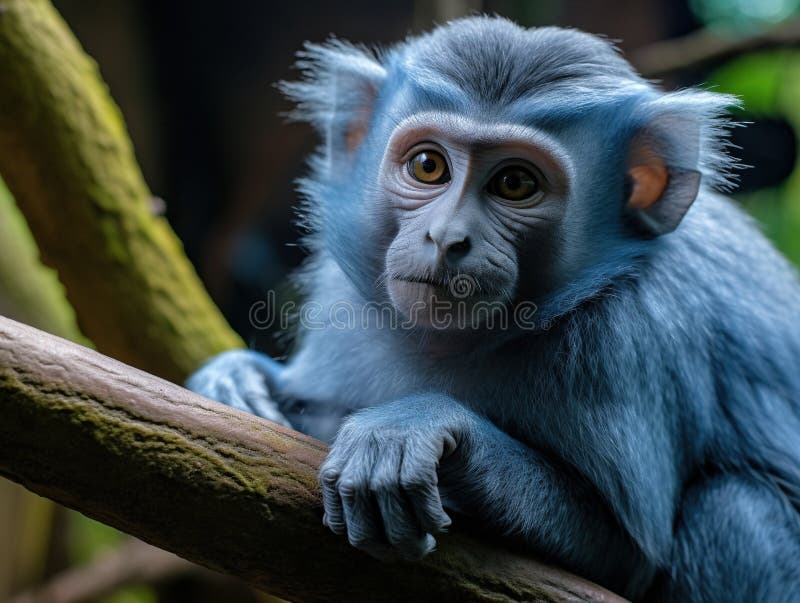 Funny blue monkeys stock illustration. Illustration of tourism - 293681080