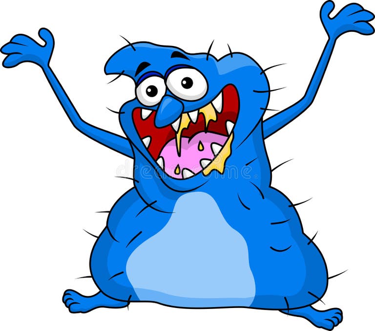 Funny blue monster cartoon stock vector. Illustration of animal - 29184836