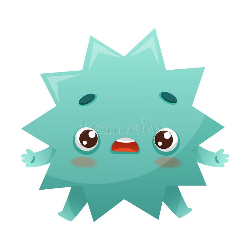 Funny Blue Star As Geometric Shape Character with Shocked Face ...