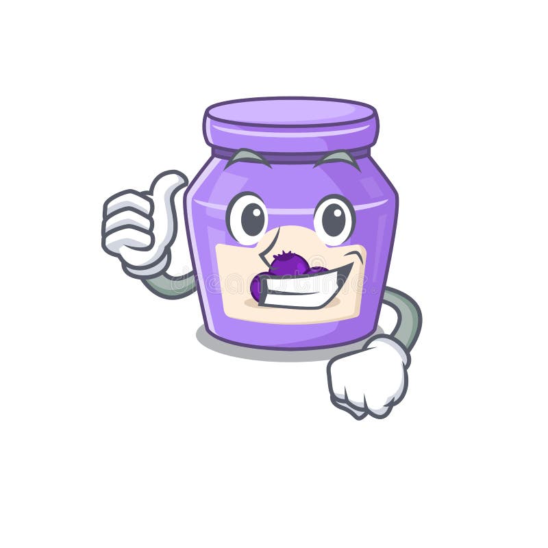 Funny Blueberry Jam Making Thumbs Up Gesture Stock Vector ...