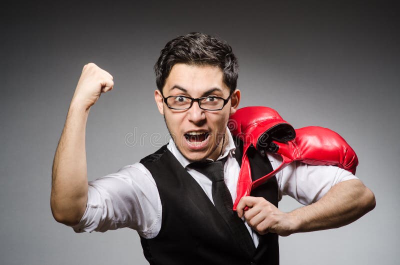 Funny boxer businessman stock image. Image of hand, fighter - 39317241