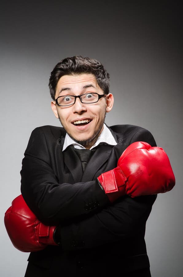 Funny boxer businessman stock photo. Image of boxing - 39761208