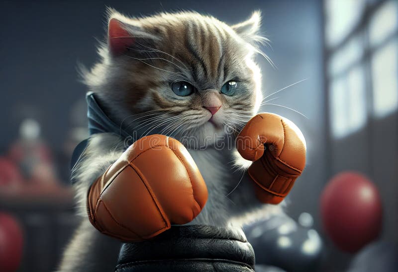 Funny boxer cat stock image. Image of round, closeup - 293546441