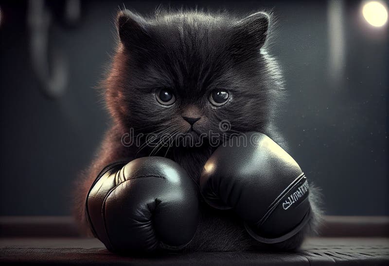 Funny boxer cat stock photo. Image of training, boxing - 293548138