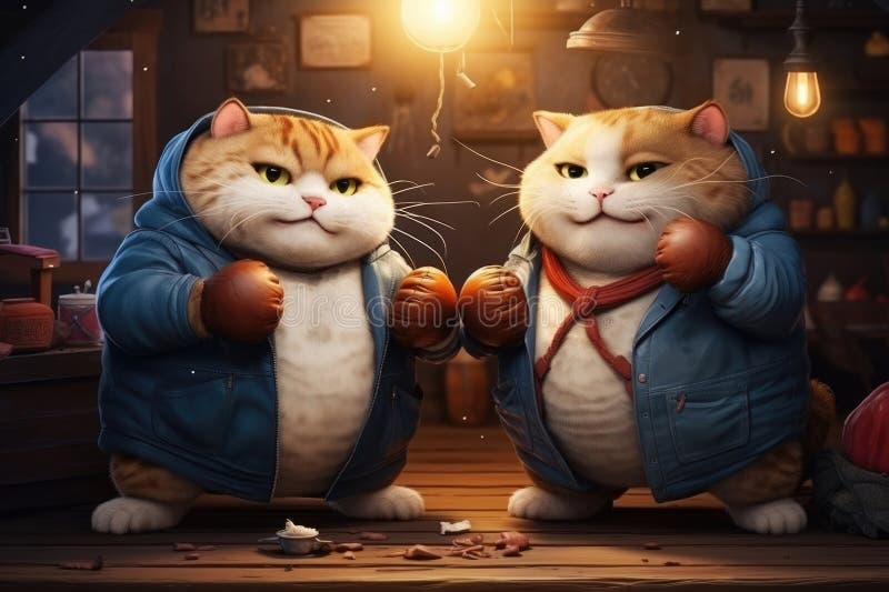 Funny Boxer Cats in Boxing Gloves Stock Image - Image of animal, ring ...