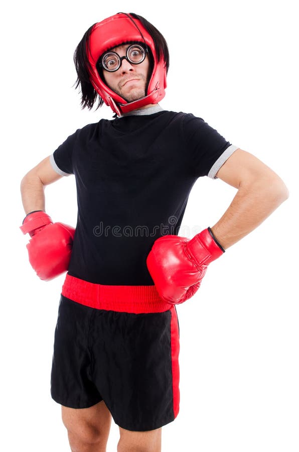 Funny boxer isolated stock photo. Image of athlete, angry - 47314896