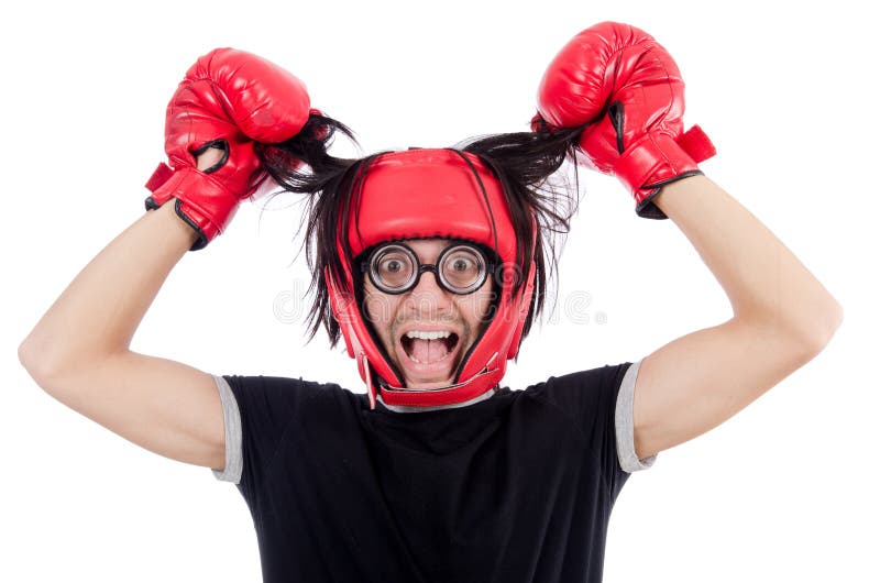 Funny boxer isolated stock photo. Image of athlete, humourous - 47566658