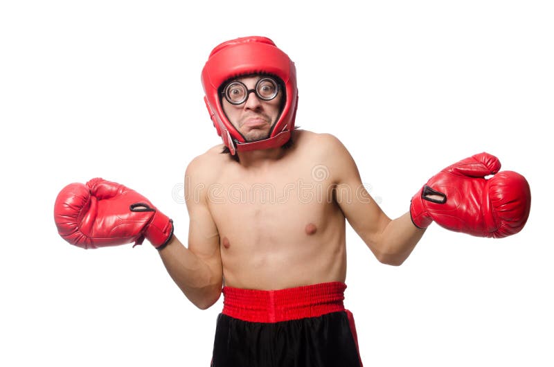 Funny boxer isolated stock photo. Image of glasses, frustration - 47566722