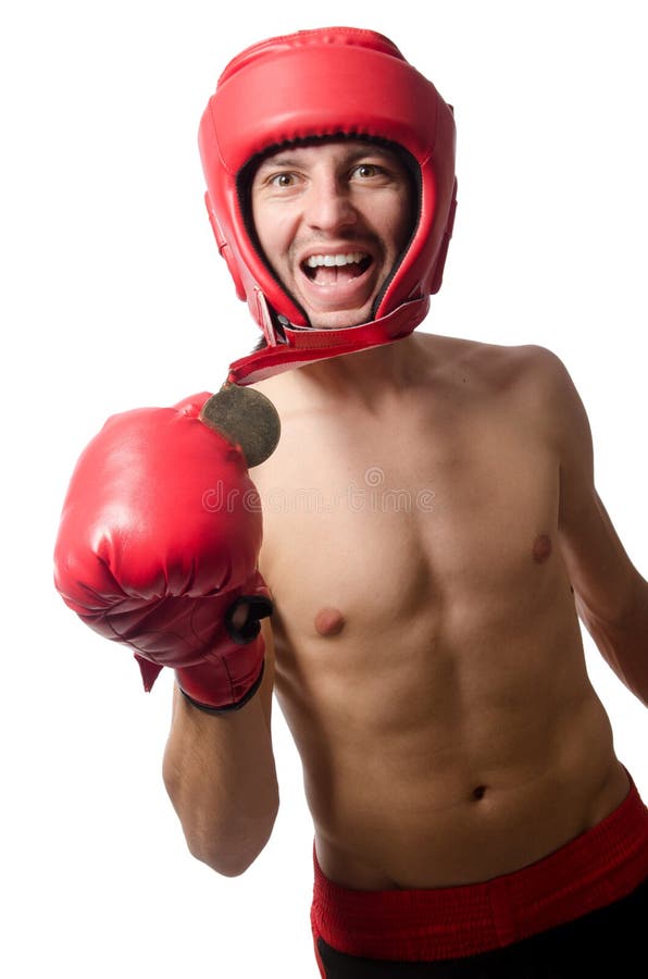 Funny boxer isolated stock photo. Image of fighter, hitting - 47827760
