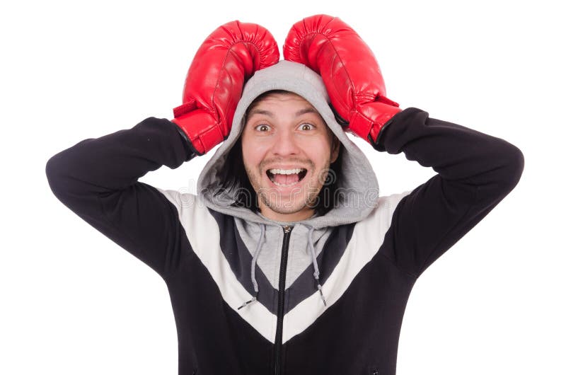 Funny Boxer Isolated on White Stock Image - Image of fight, beaten ...