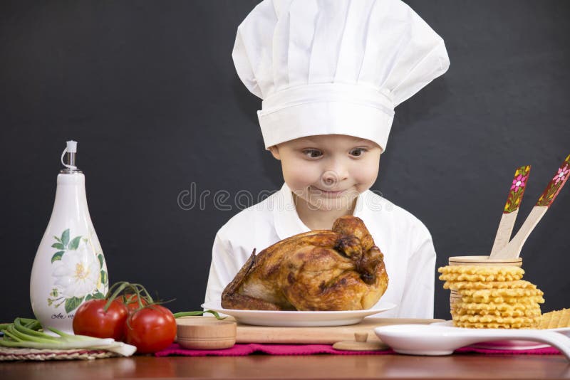 Funny boy chef stock photo. Image of shape, white, grilled - 80303898