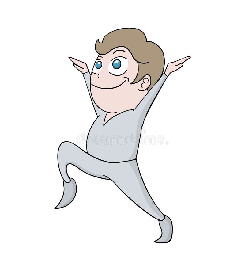 Funny boy dancing draw stock vector. Illustration of silhouette - 166212500