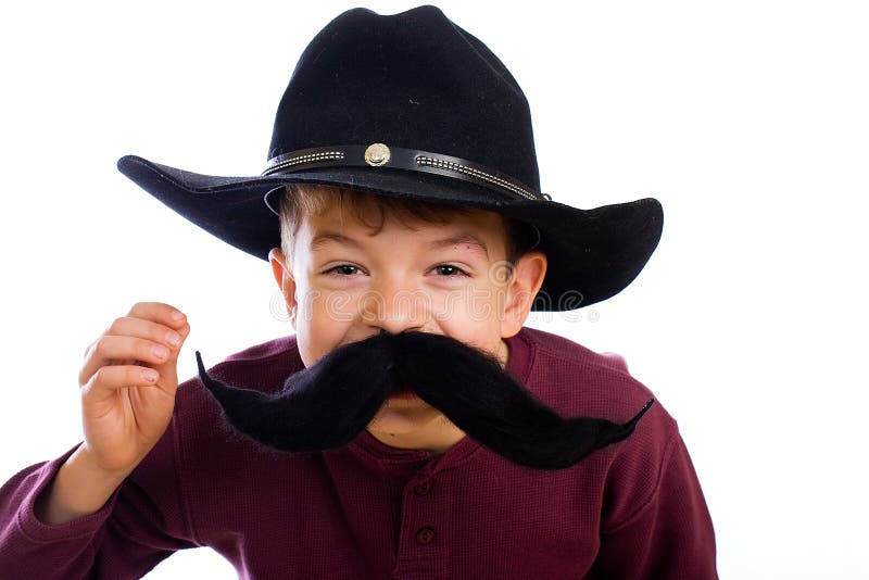 Funny Boy with Fake Mustache Disguise Stock Photo - Image of cute ...