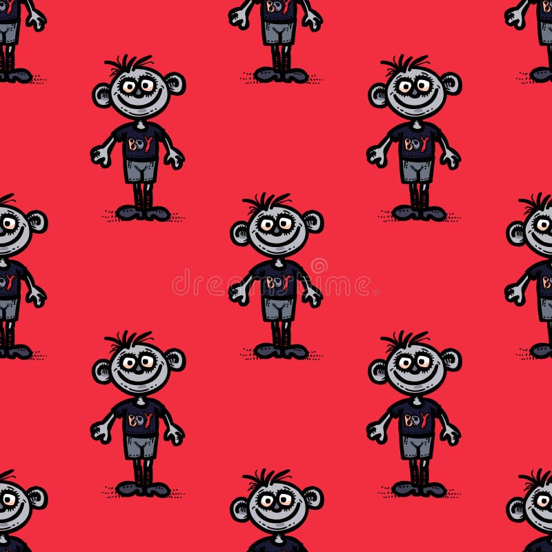 Funny boy seamless pattern stock vector. Illustration of patterns ...
