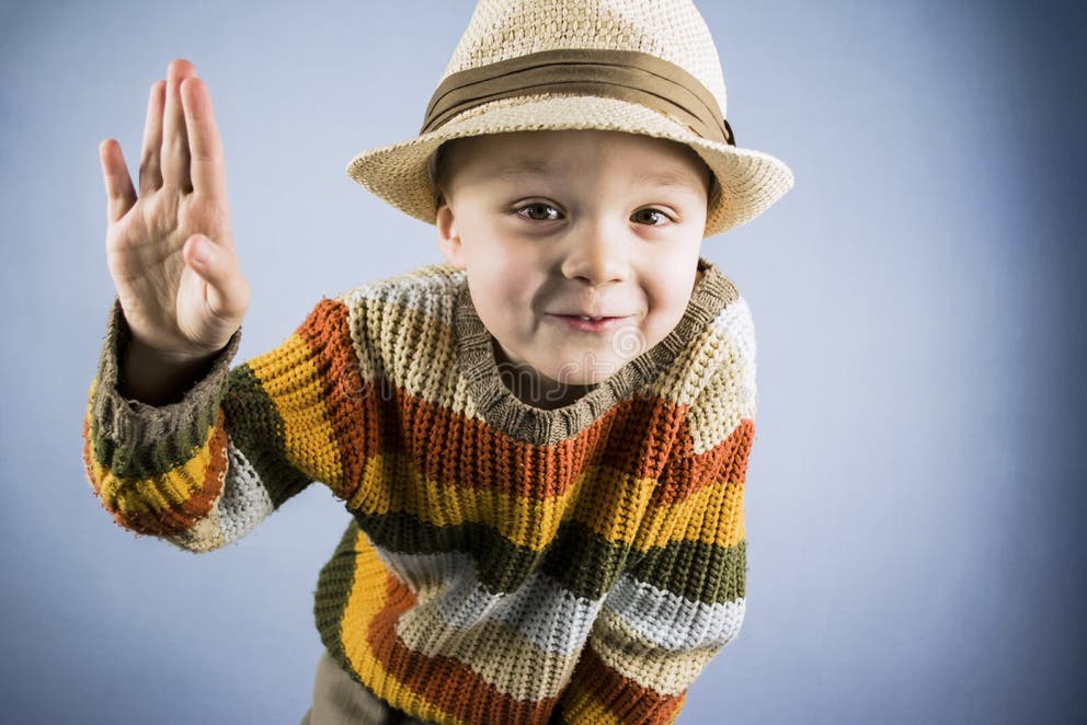 Funny boy waving hello stock image. Image of baby, waving - 69293905