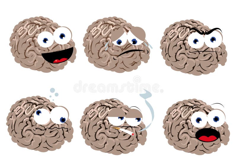 Funny Brain stock vector. Illustration of looking, happiness - 27181859