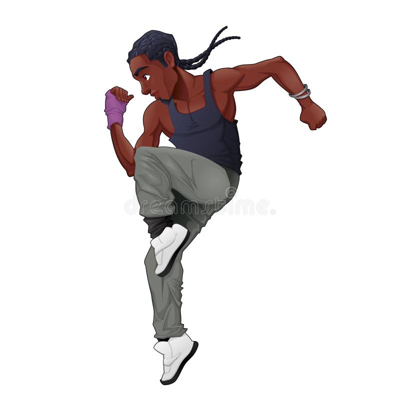 Funny breakdancer. stock vector. Illustration of happy - 41489852