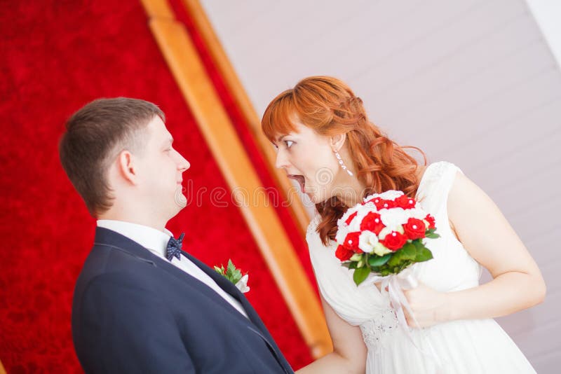 Funny bride and groom stock image. Image of crazy, people - 60772199